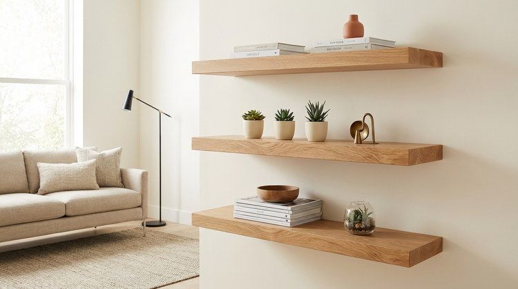 Walnut Floating Shelves | Custom Hardwood Shelving NY – Hardtwood ...