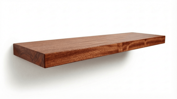 Mahogany Floating Shelves | Custom Hardwood Shelving NY – Hardtwood ...
